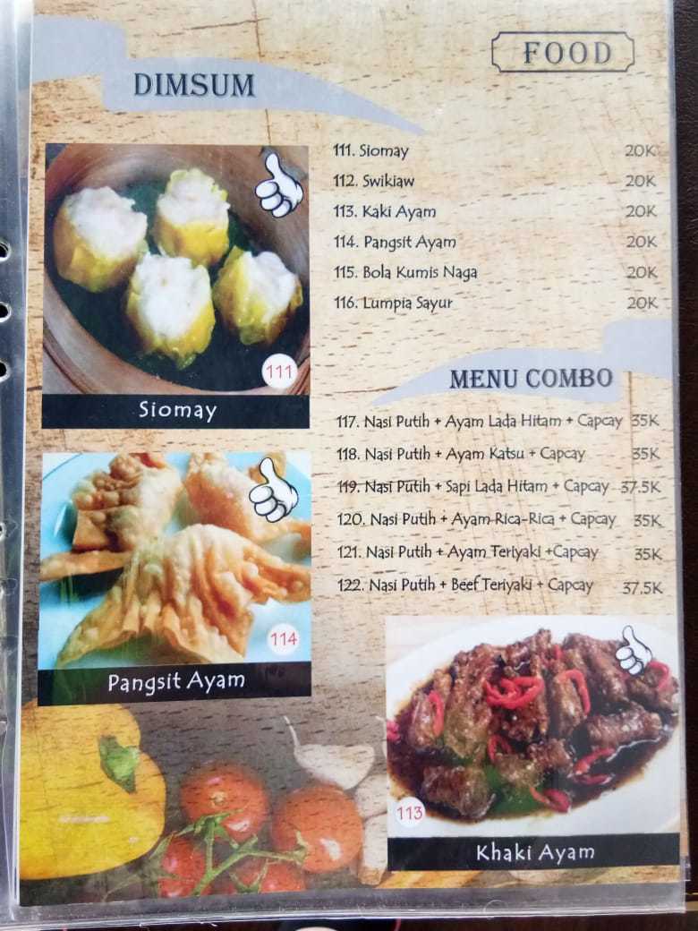 Carta del café Cabana Resto, Bogor