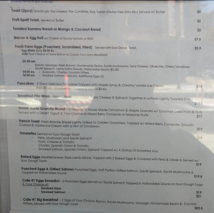 Cafe 41 on Rochester Menu, Menu for Cafe 41 on Rochester, Homebush ...