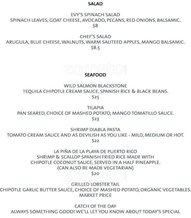 Menu at May St. Café and Catering pub & bar, Chicago