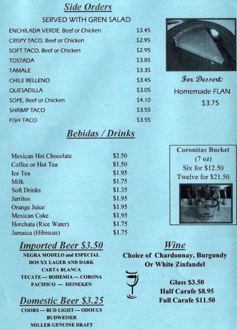 Menu at La Primavera restaurant, Martinez, Pine St # I