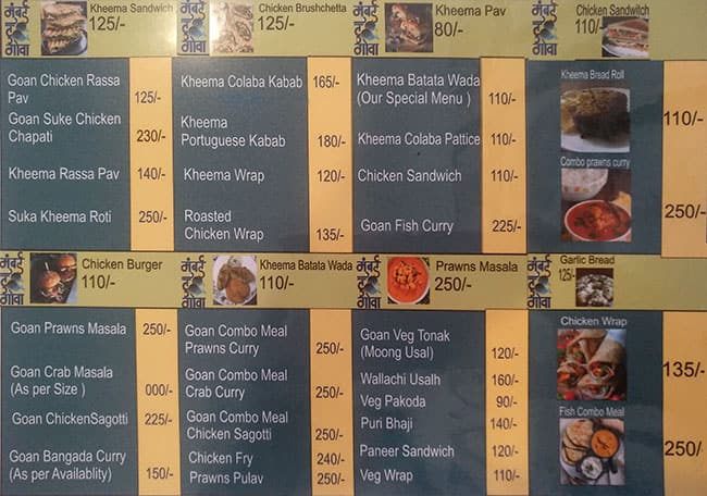 Menu of Mumbai To Goa Food Fusion, Kasarvadavli, Thane West, Thane