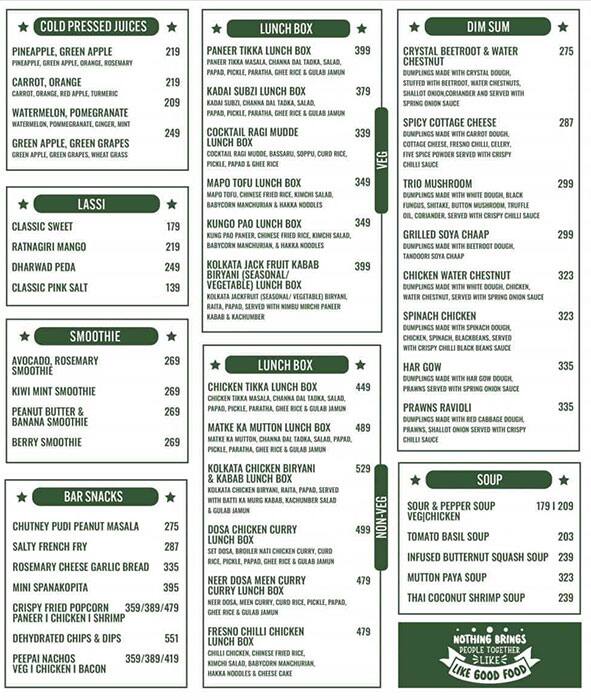 Menu at Peepai Kitchen & Brewery, Bengaluru