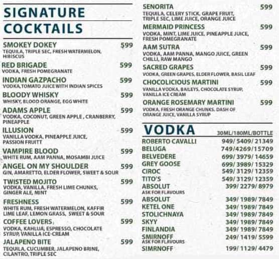 Menu at Peepai Kitchen & Brewery, Bengaluru