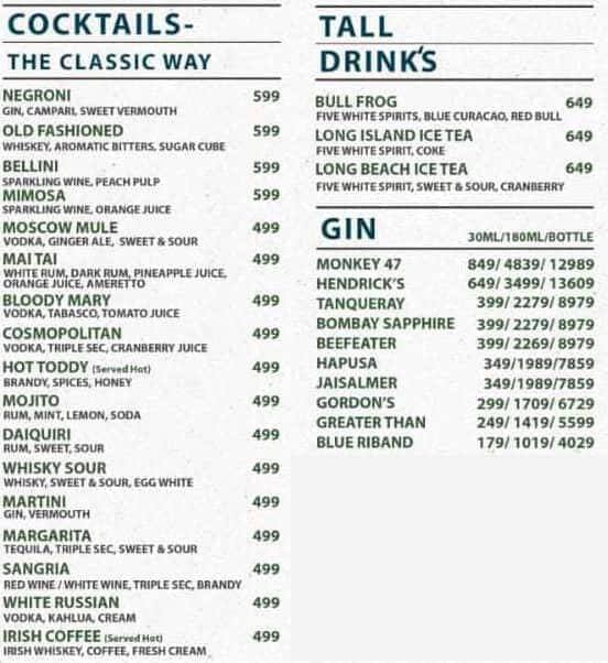 Menu at Peepai Kitchen & Brewery, Bengaluru