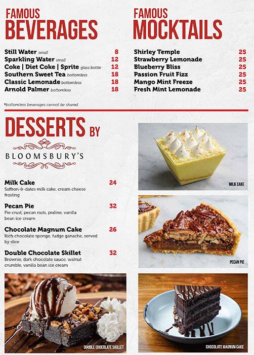 Menu at Famous Dave's Bar-B-Que, Abu Dhabi, LEVEL 3