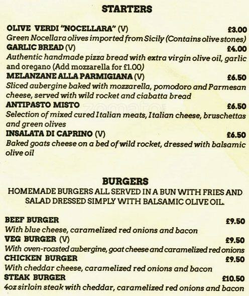 Menu at Square Wine Bar, London