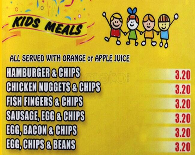Menu at Upminster Cafe, Upminster