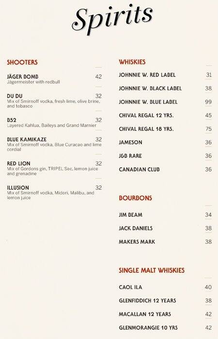 Menu at Belgian Beer Cafe, Ras Al-Khaimah