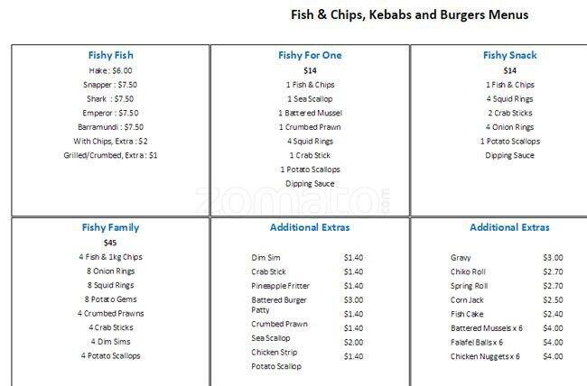 Fishy Fishy Menu, Menu for Fishy Fishy, Baldivis, City of Rockingham ...
