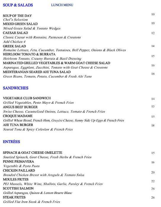 L'ami Restaurant Menu, Menu for L'ami Restaurant, North Of Montana ...