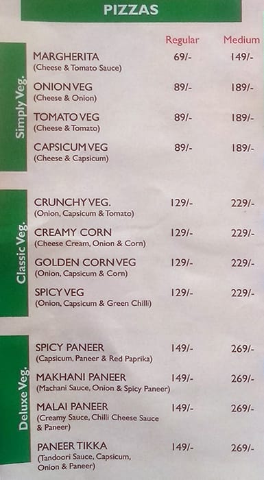 Menu of Pizza King Express, Ballabhgarh, Faridabad