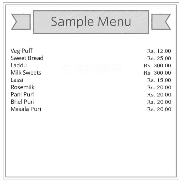 Menu of Naveen Bakery, Sathamangalam, Madurai