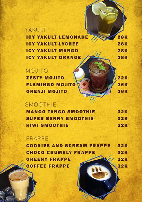 Carta de Four Meeples - Board Game Room & Cafe, Yakarta