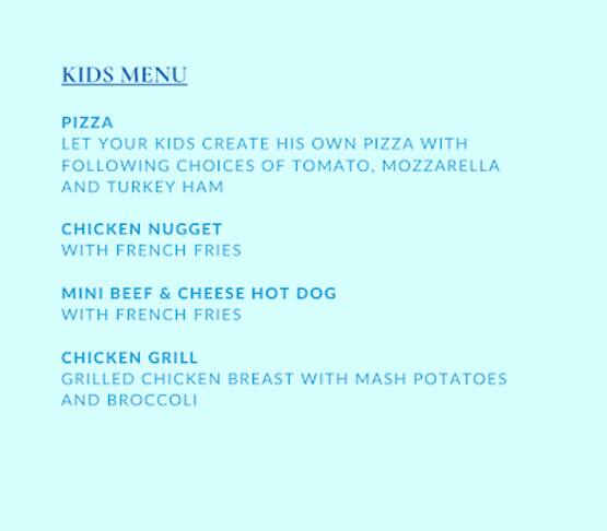 Menu at Loop Beach restaurant, Abu Dhabi