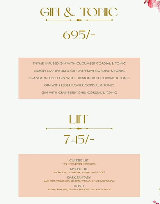 Menu at Ivoryy.Delhi, New Delhi