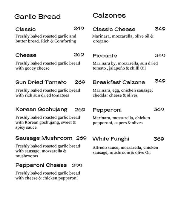 Menu of Barnie’s Pizzeria & Bakehouse, Kakkanad, Kochi