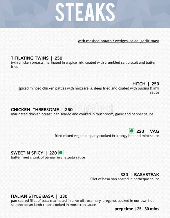 Menu at The Tuck Shop, Bengaluru