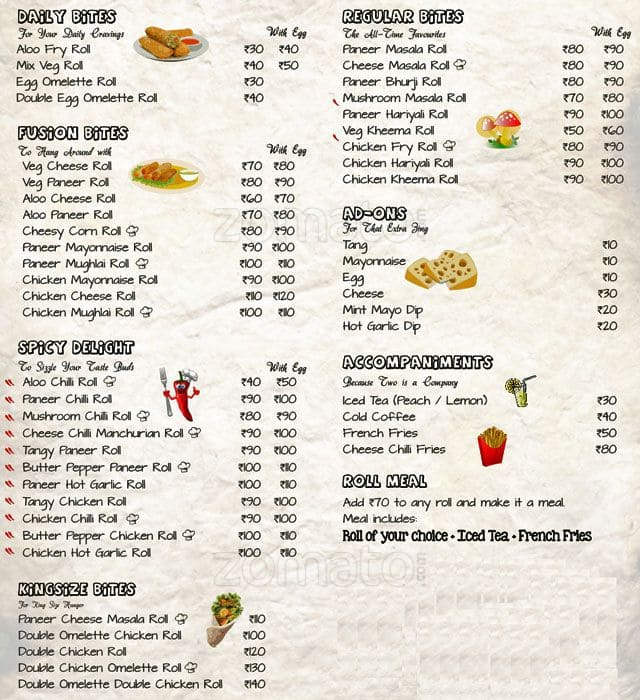 Rolls Mania Menu, Menu for Rolls Mania, Sinhgad Road, Pune - Zomato