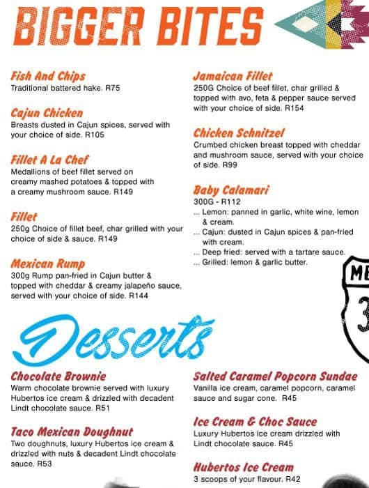 Carta del restaurante Taco Zulu, Durban, 4320 Lighthouse Rd