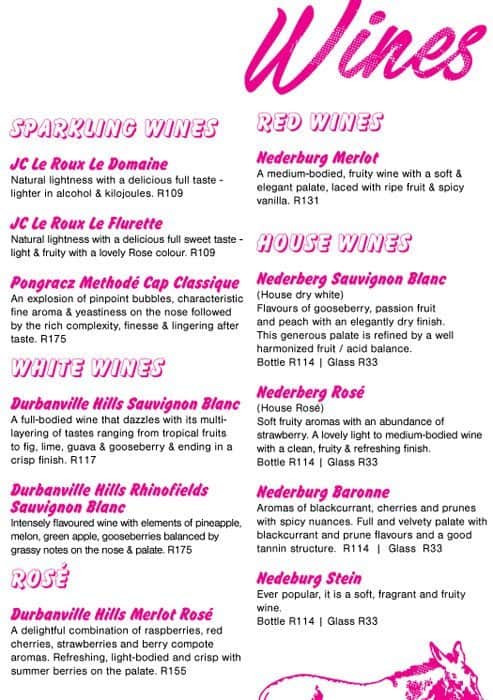 Menu at Taco Zulu restaurant, Durban, 4320 Lighthouse Rd