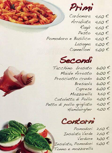 Menu da Caffè Pasqualetti pub & bar, Roma