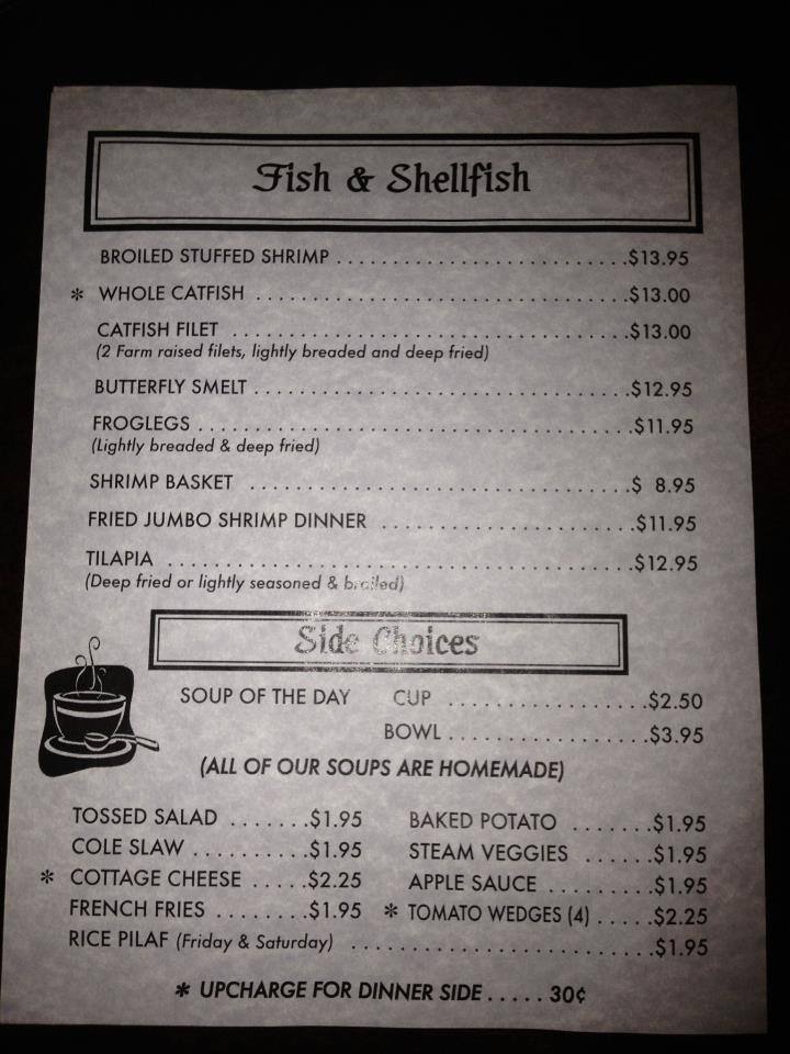 Menu at Riverside Restaurant & Lounge, Monticello