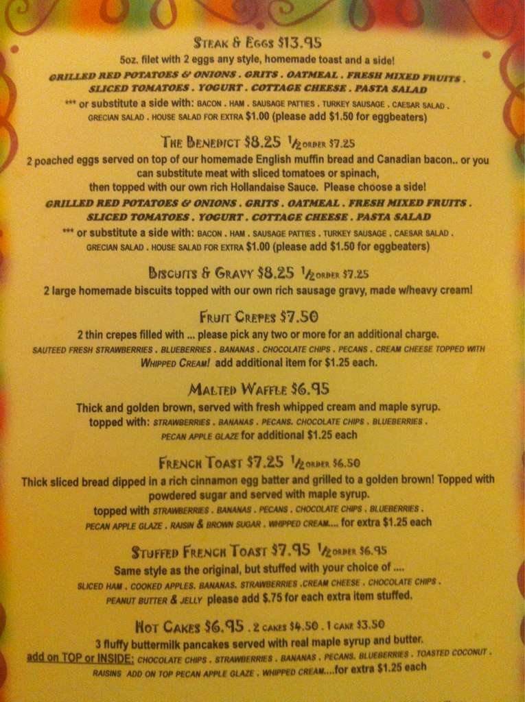 Menu at Simply Delicious Cafe & Bakery, Cocoa Beach
