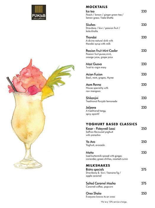 Menu at Punjab Bistro, Bengaluru, SJR Primus