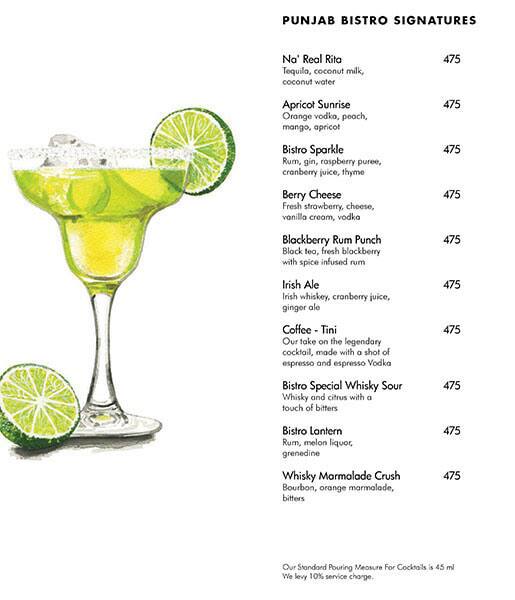 Menu at Punjab Bistro, Bengaluru, SJR Primus