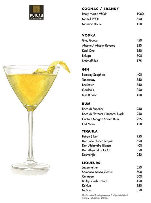 Menu at Punjab Bistro, Bengaluru, SJR Primus