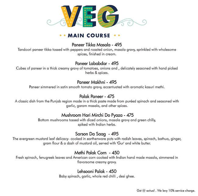Menu at Punjab Bistro, Bengaluru, SJR Primus