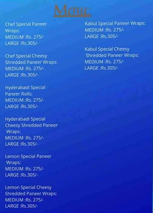 Menu of The Wrap Hub, Viman Nagar, Pune