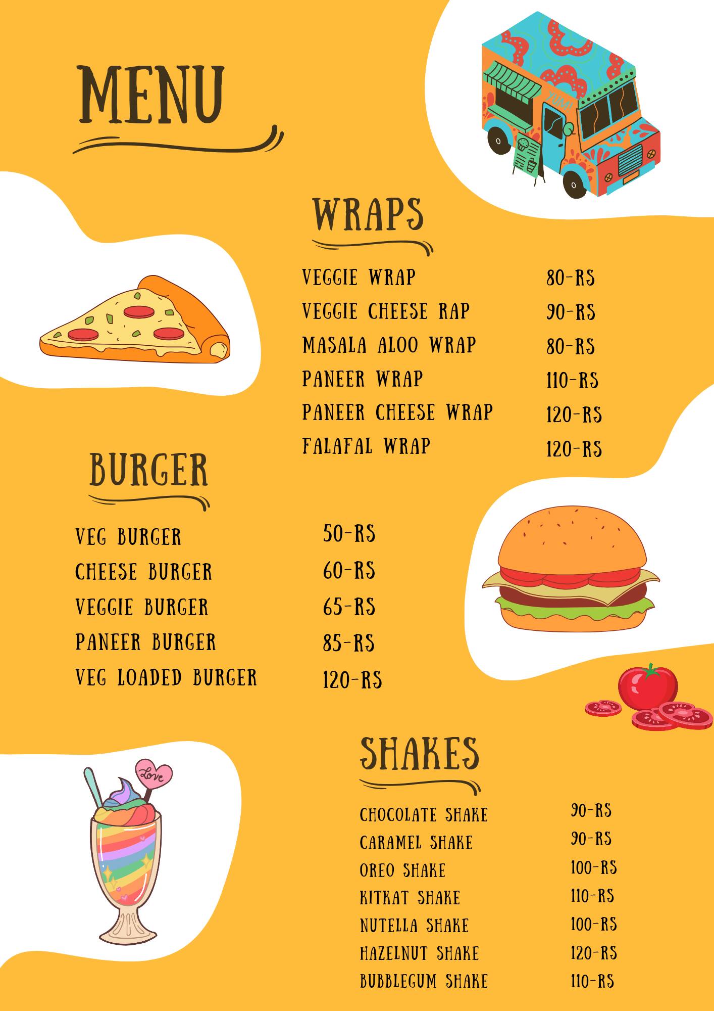 Menu of Kitchen Nation, NIT, Faridabad