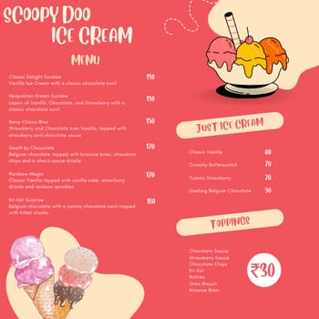Menu of Scoopy Doo Ice-Cream Sundaes, Mahim, Mumbai
