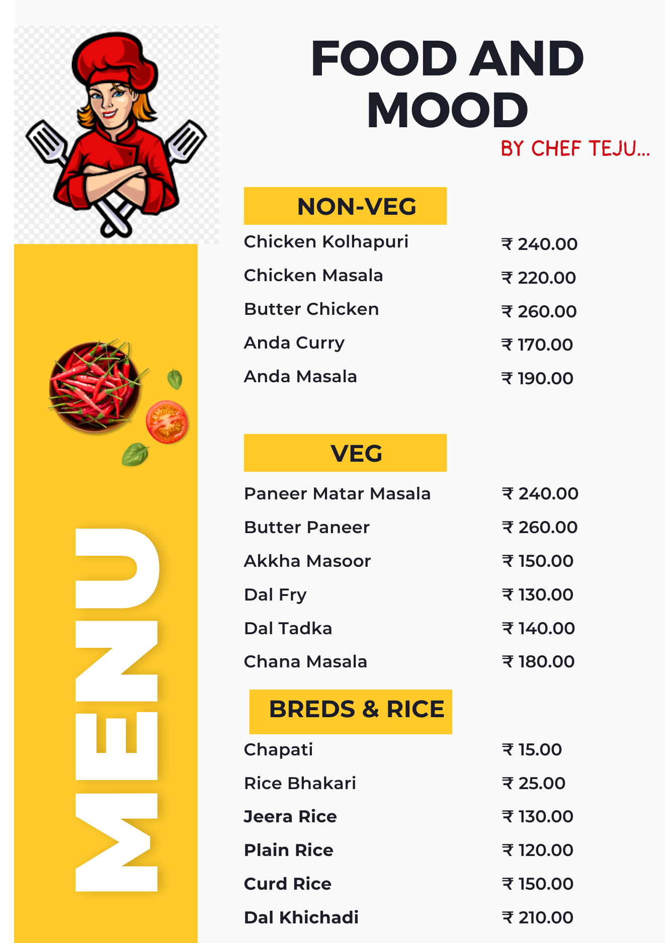 Menu of Food And Mood By Chef Teju, Kharghar, Navi Mumbai