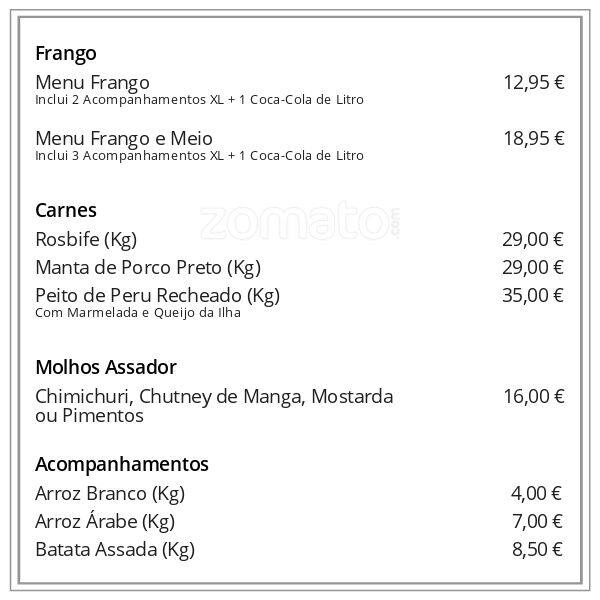 Menu at Assador by Olivier restaurant, Lisbon, Dolce Vita Monumental ...