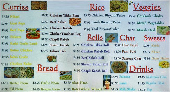 Menu at Tazah Taste restaurant, Mississauga, A Hurontario St