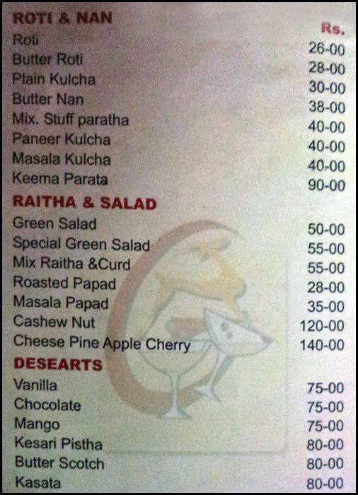 Menu at Golden Deer Bar & Restaurant, Hyderabad, 2nd Floor