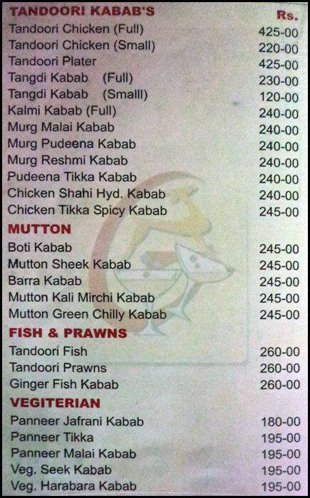 Menu at Golden Deer Bar & Restaurant, Hyderabad, 2nd Floor
