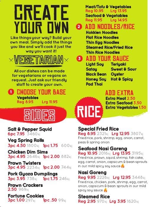 Menu at Wokinabox restaurant, Morphett Vale, 3/185-191 Bains Rd