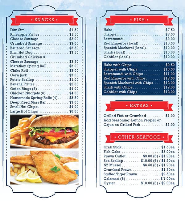 Menu at Edgewater Fish & Chips fast food, Edgewater