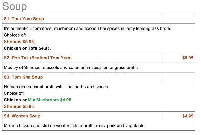 Carta del restaurante Imm Thai Street Food, Berkeley
