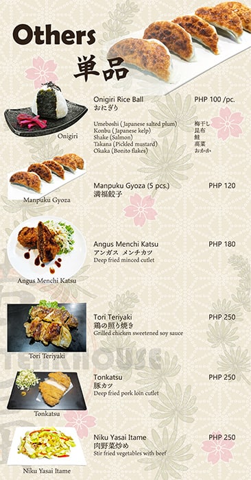Menu at Manpuku Steakhouse, Makati