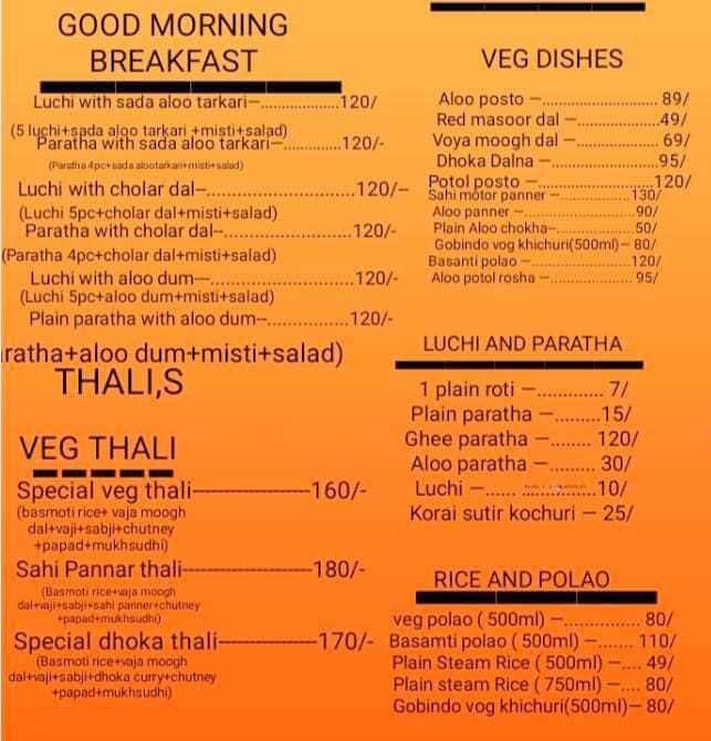 Menu of Mum's Kitchen, Naktala, Kolkata