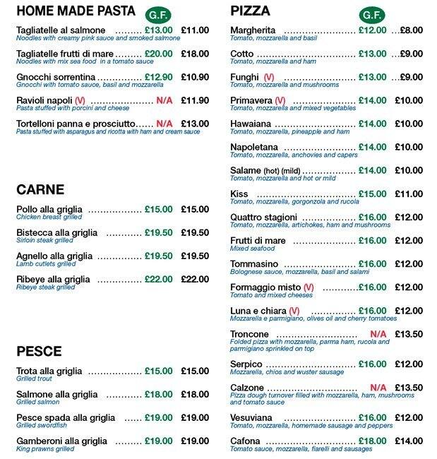 Menu at Cotto pub & bar, London, 89 Westminster Bridge Rd