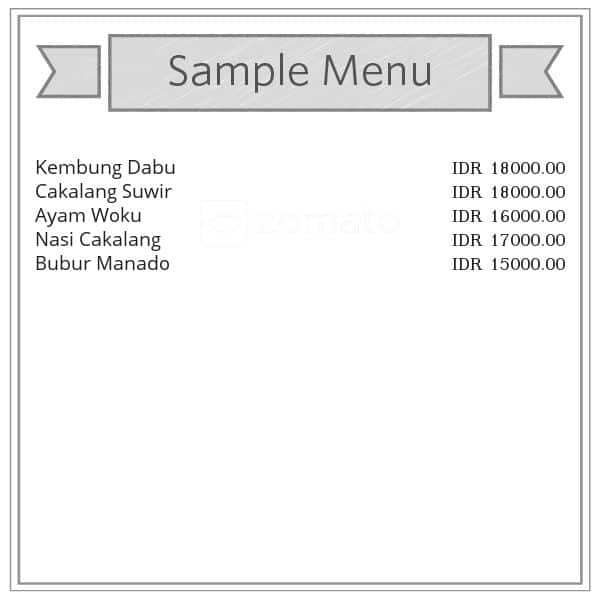 Menu at Warong Manado restaurant, Jakarta, Energy Building