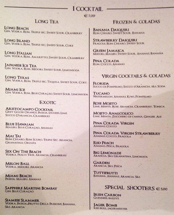 Menu da Mariuccia fast food, Roma, P.za della Cancelleria