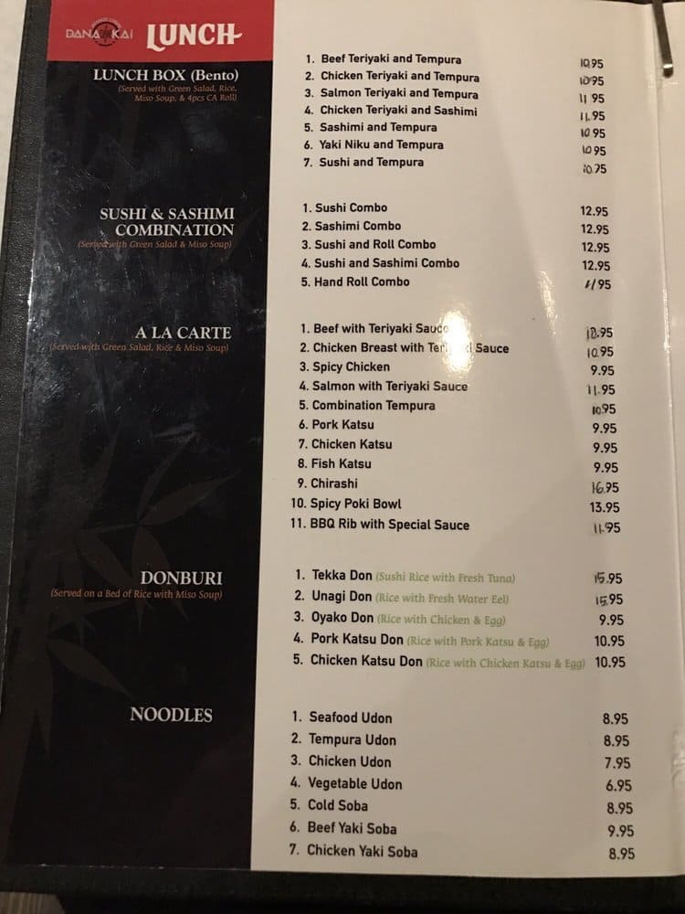 Menu at Dana Kai restaurant, Dana Point, Camino Del Avion # A