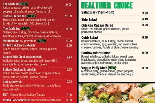 Menu at The Draft pub & bar, Oceanside, Oceanside Blvd