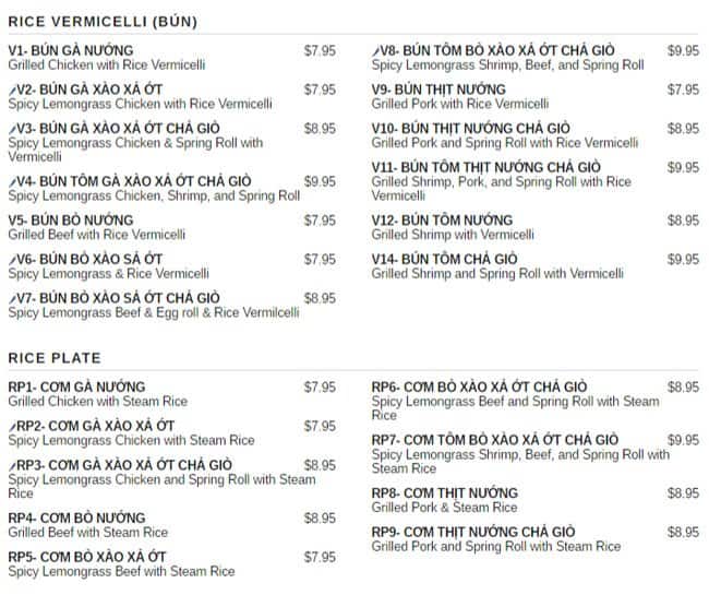 Menu at Simple Chinese restaurant, San Antonio